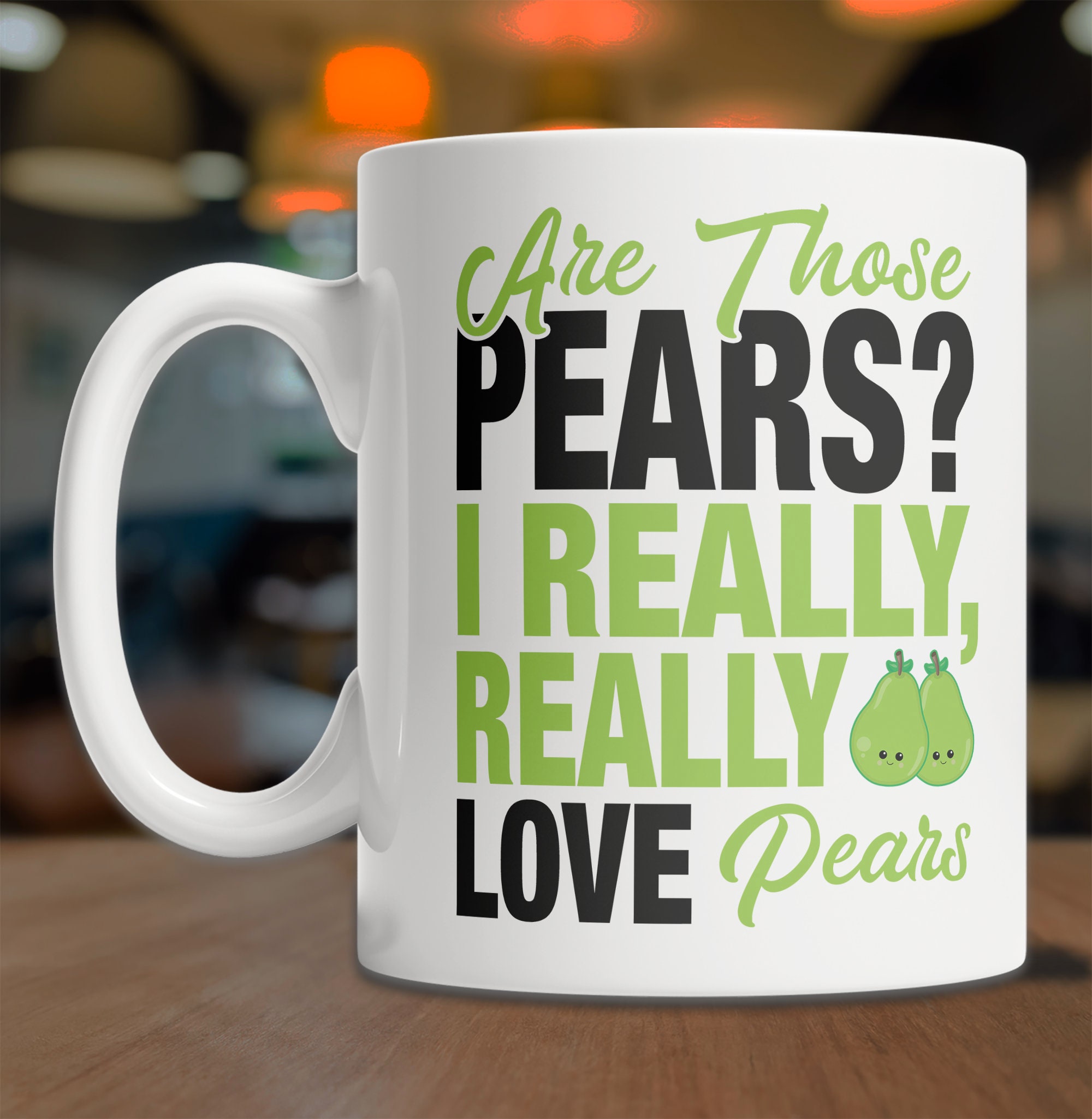 Cute Pear Lover Mug I Love Pears Mug Cute Pear Gift Mug | Etsy