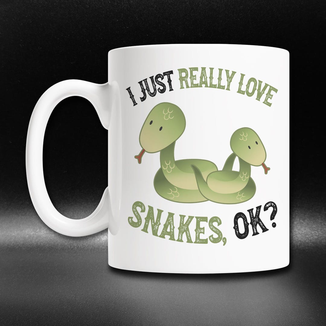Funny Snake Mug, Cute Snake Gift Girl, Snake Gift for Him, I Love Snakes Coffee Mug, Snake Lover ...