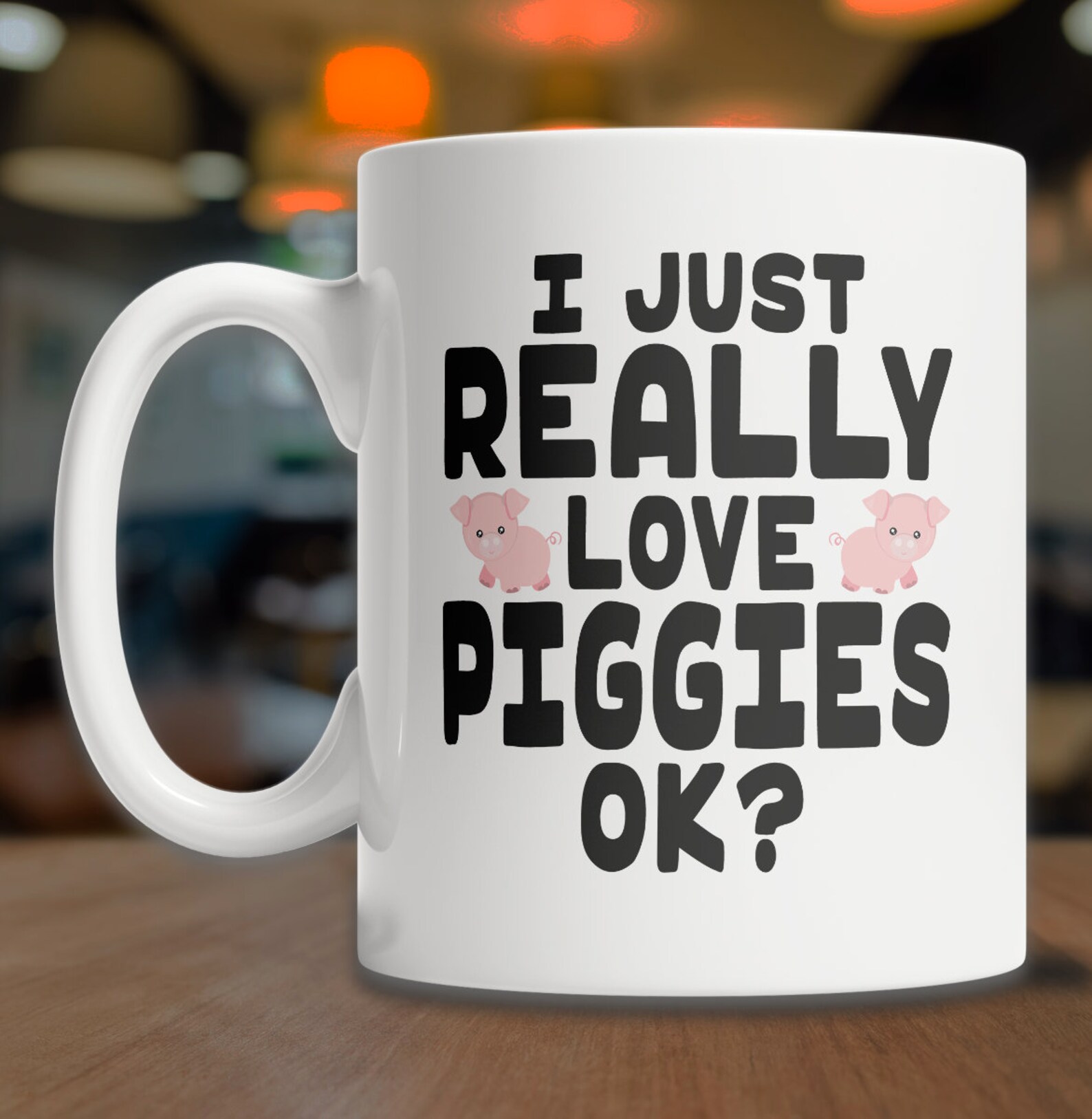 Cute Pig Mug I Love Piggies Mug Pig Lover Mug Cute | Etsy