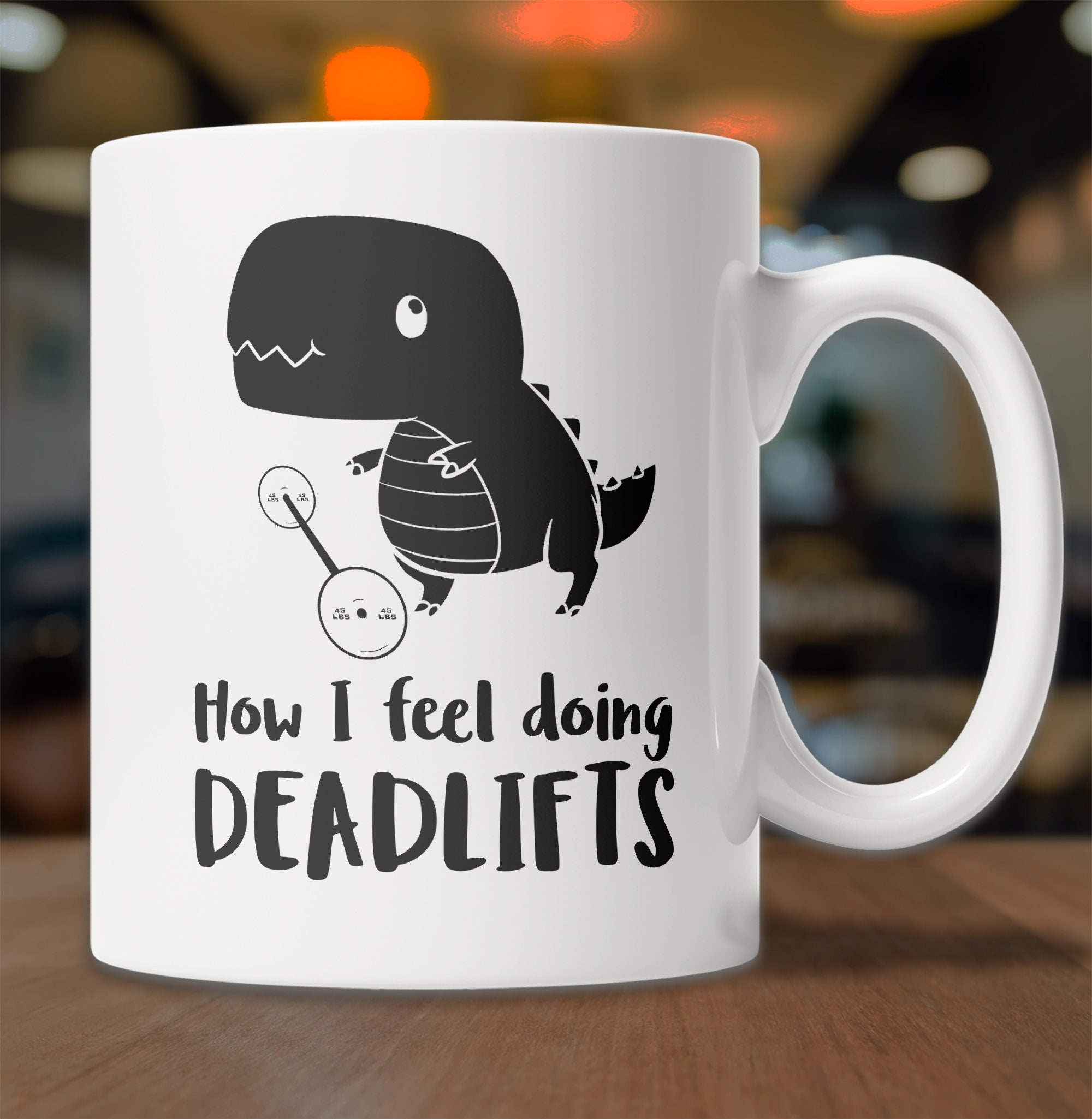 T Rex Doing Deadlifts Mug Funny Bodybuilding Mug Dinosaur - Etsy