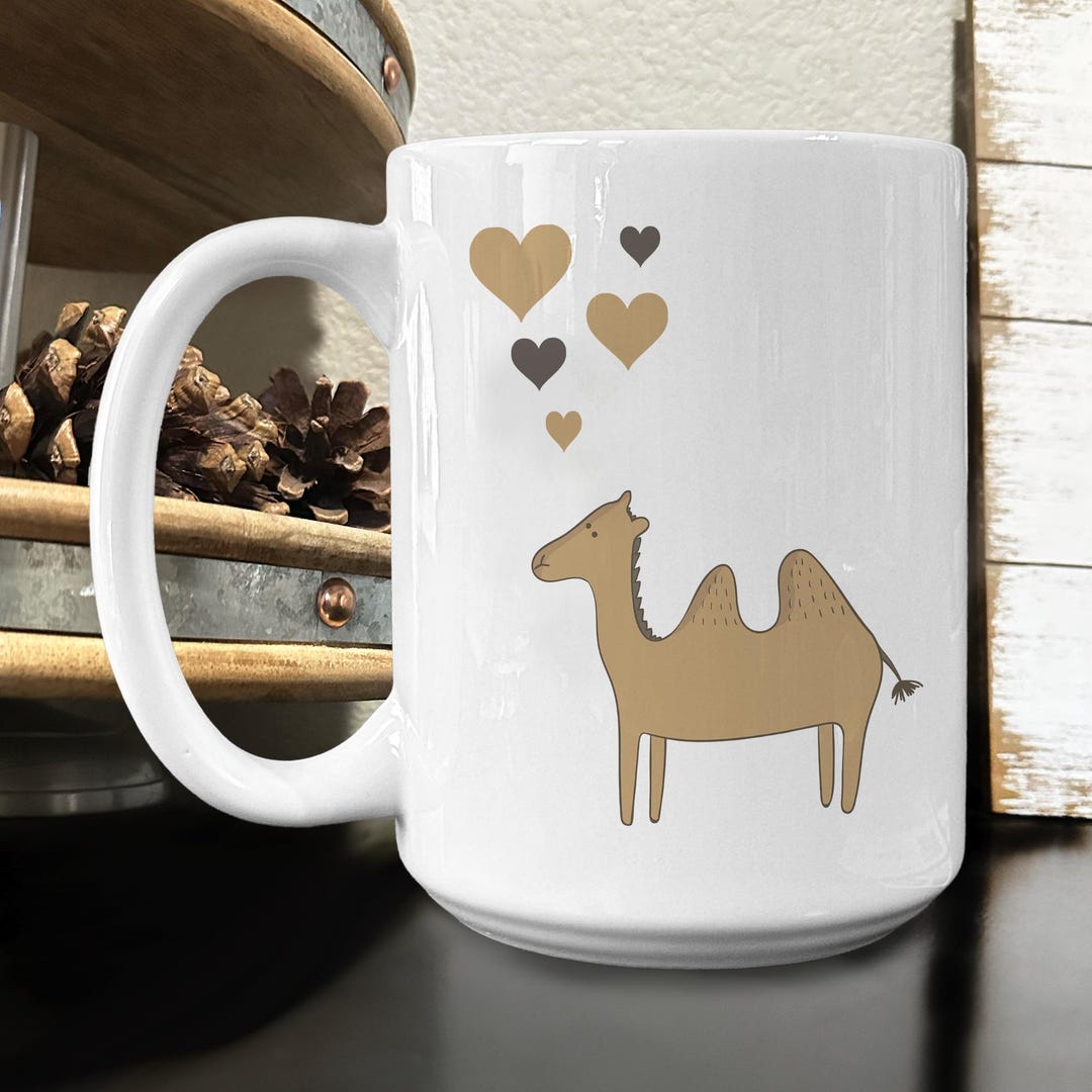 Camel Mug, Camel Lover Gift, Camel Gift Idea, Camel With Hearts Cup ...