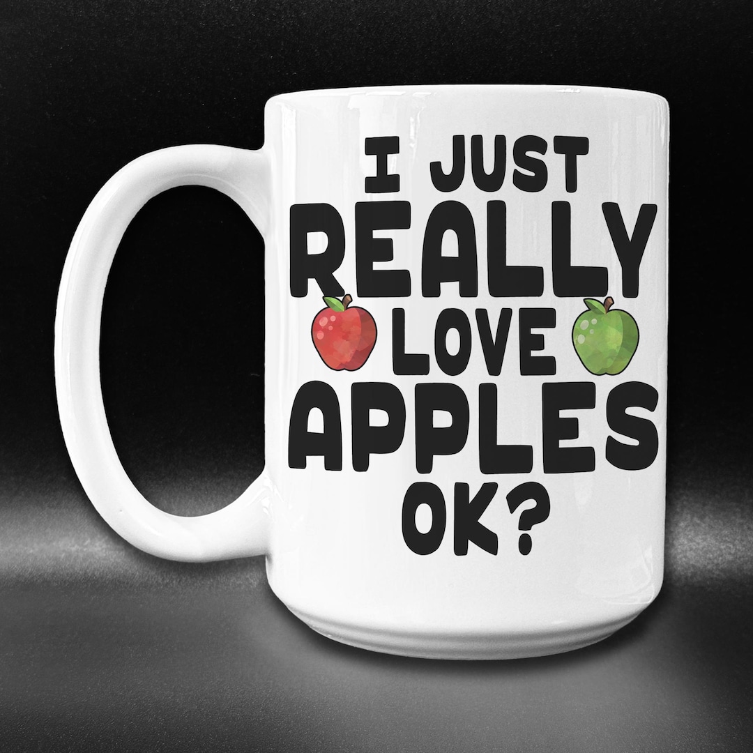 Cute Apple Mug, Funny Apple Gift Idea, Apple Lover Gift, I Love Apples ...