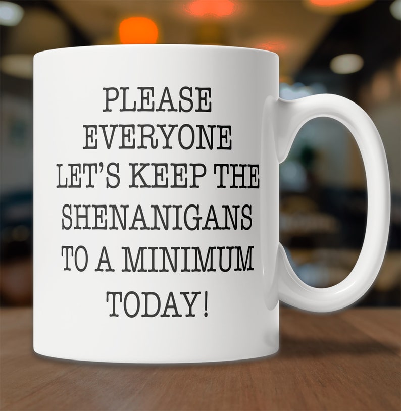 No Shenanigans Coffee Mug: Funny Office Humor, Coworker Gift - Etsy