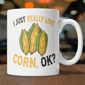 I Love Corn Mug - Cute Corn Mug for Corn Lovers - Corn on the Cob Gift ...