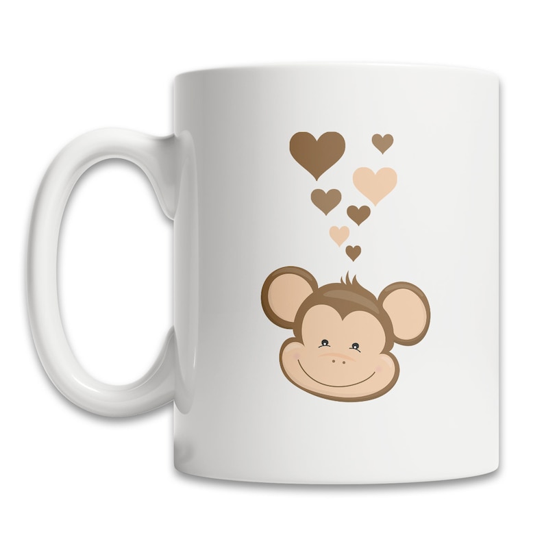 Monkey Face Coffee Mug Love Monkeys Mug Monkey Head Mug - Etsy