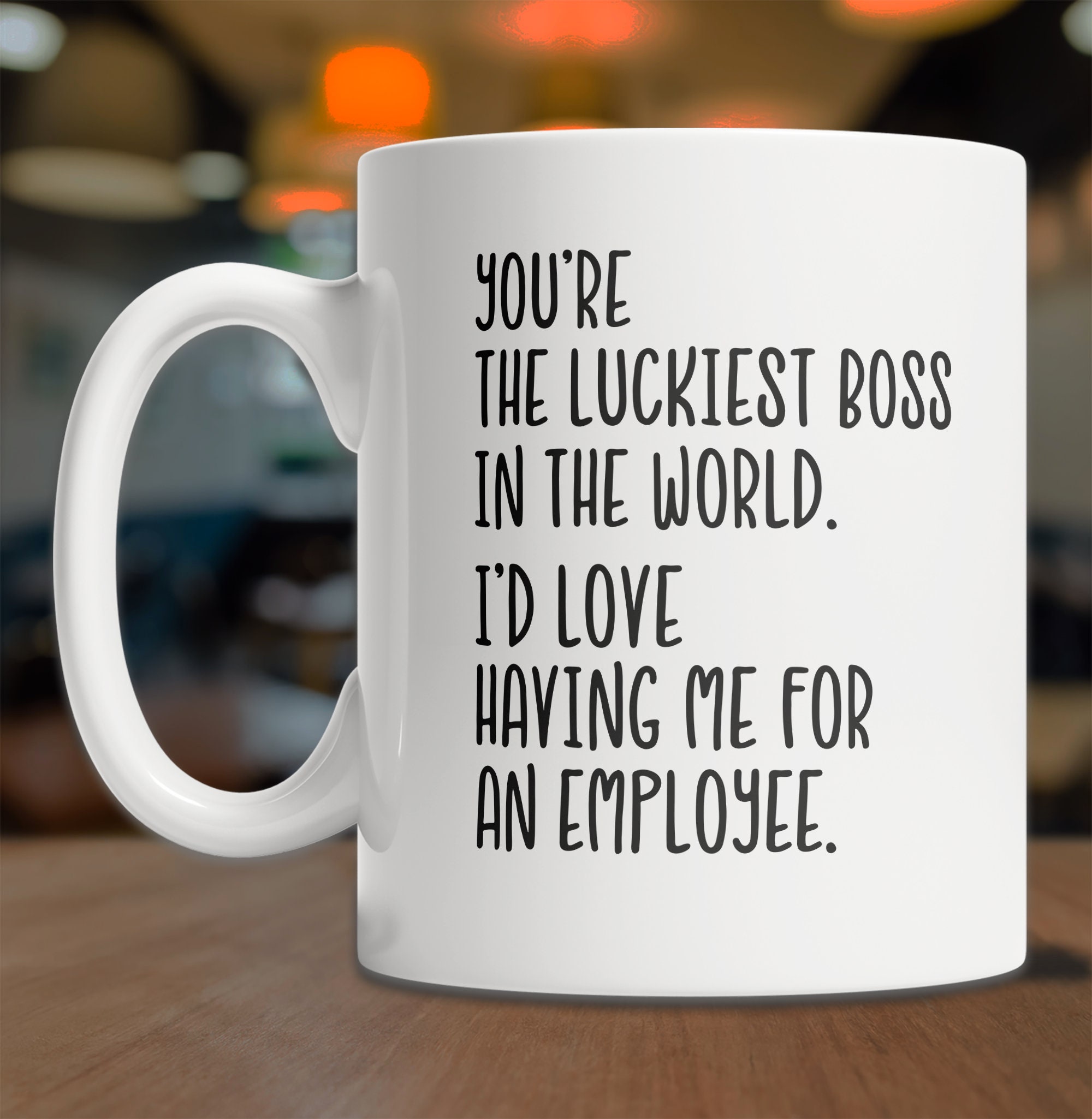 Luckiest Boss Mug Boss Gift Mug from Worker Cute Boss Gift | Etsy