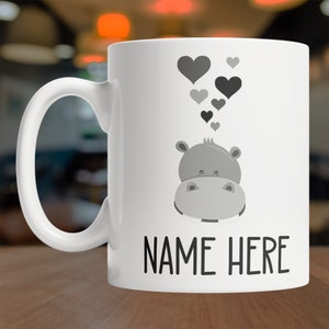 Personalized Hippopotamus Mug - Custom Hippo Mug - Hippo Name Mug ...