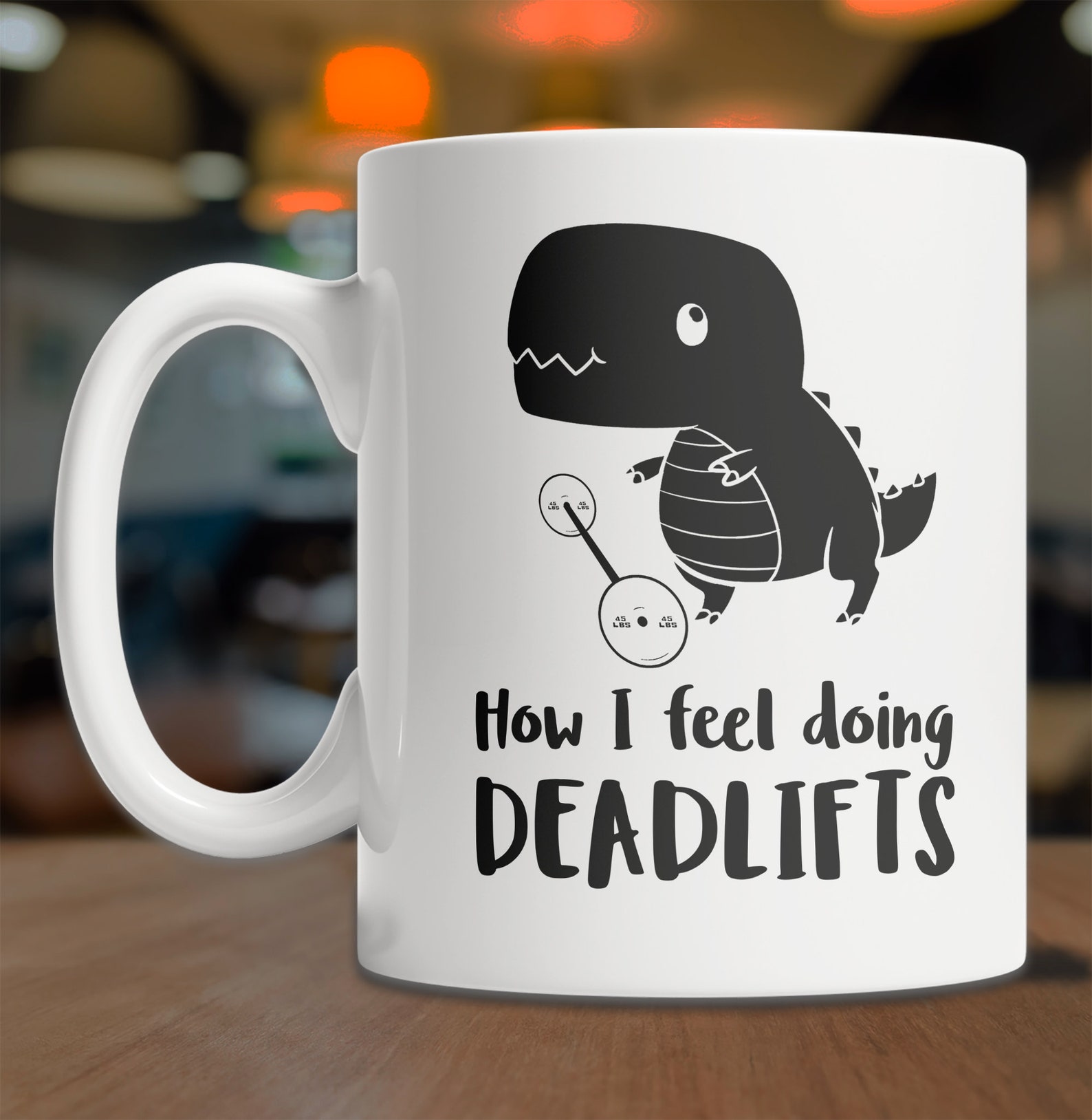 T Rex Doing Deadlifts Mug Funny Bodybuilding Mug Dinosaur - Etsy