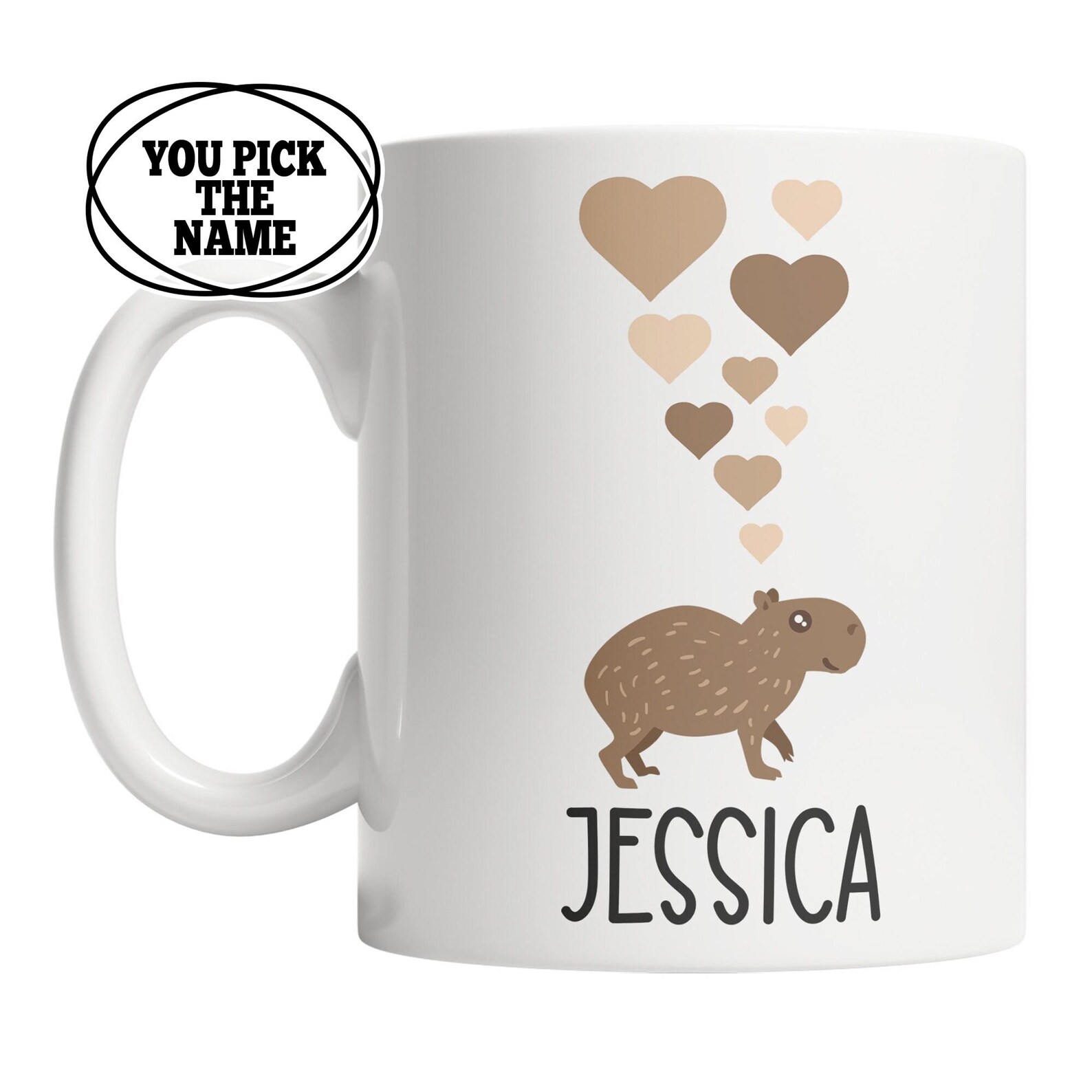 Personalized Capybara Mug Custom Capybara Mug Capybara Name Mug Cute ...