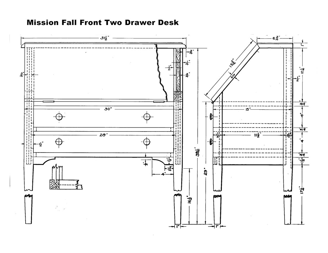 36 Printable Vintage Mission Furniture Plans Printable Digital Download Hi Res 300dpi PDF, PNG ...