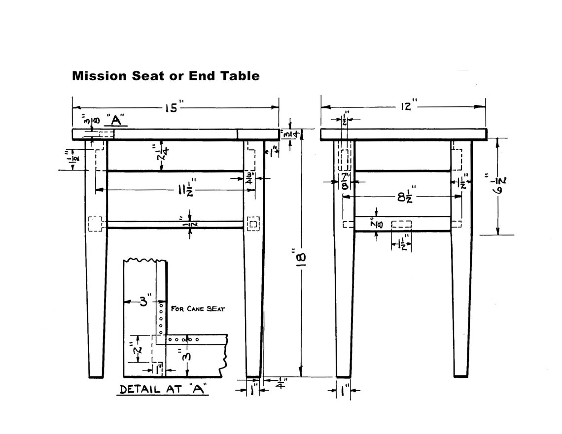 36 Printable Vintage Mission Furniture Plans Printable Digital Download Hi Res 300dpi PDF, PNG ...