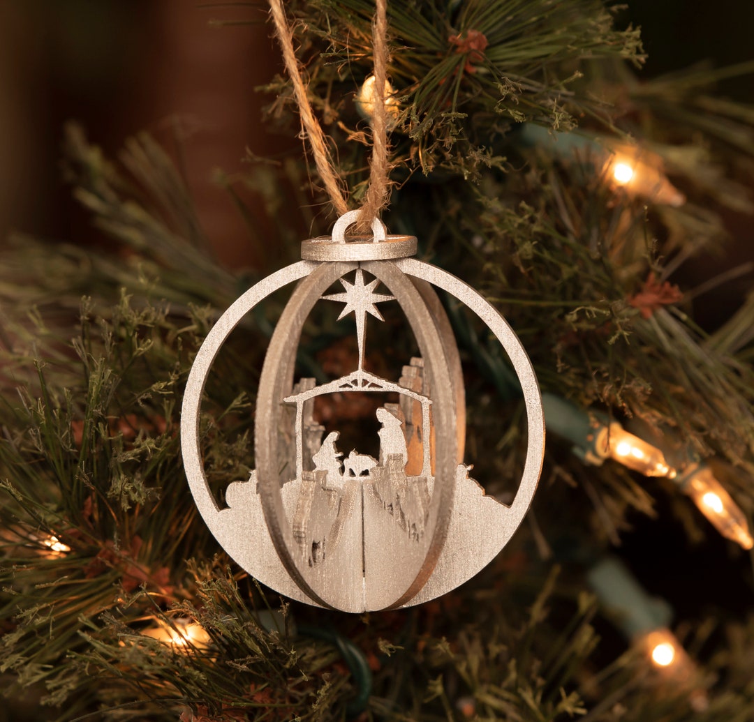 Wooden Nativity Christmas Ornament - Etsy