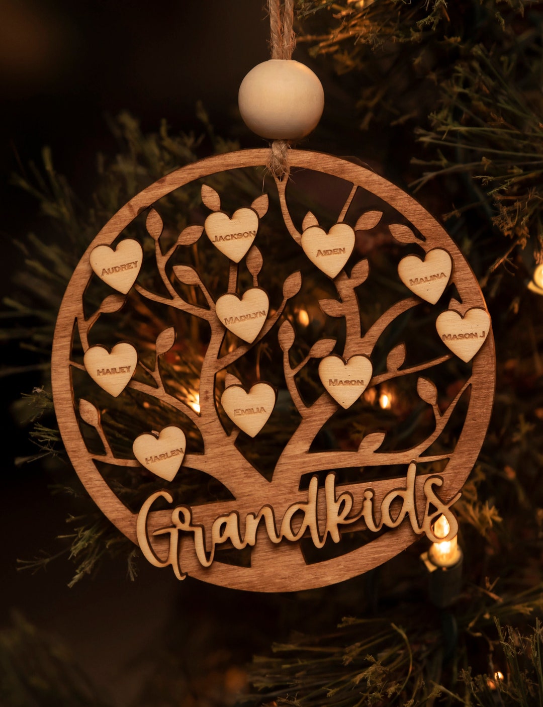Tree of Life Family Names Christmas Ornament or Magnet | Personalized ...