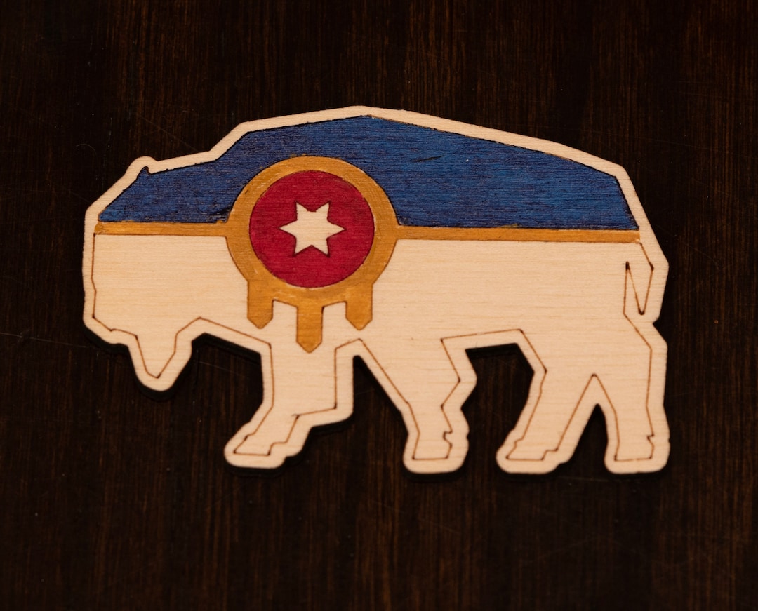 Tulsa Buffalo Hand Painted Wood Magnet - Etsy