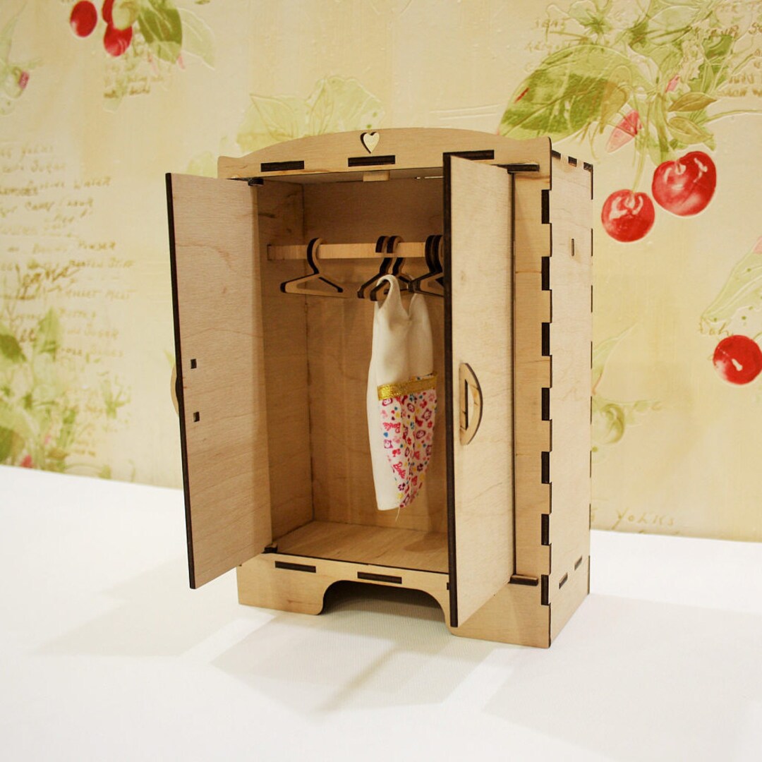 Doll Clothes Wardrobe Bedroom Closet With Hangers Toy - Etsy