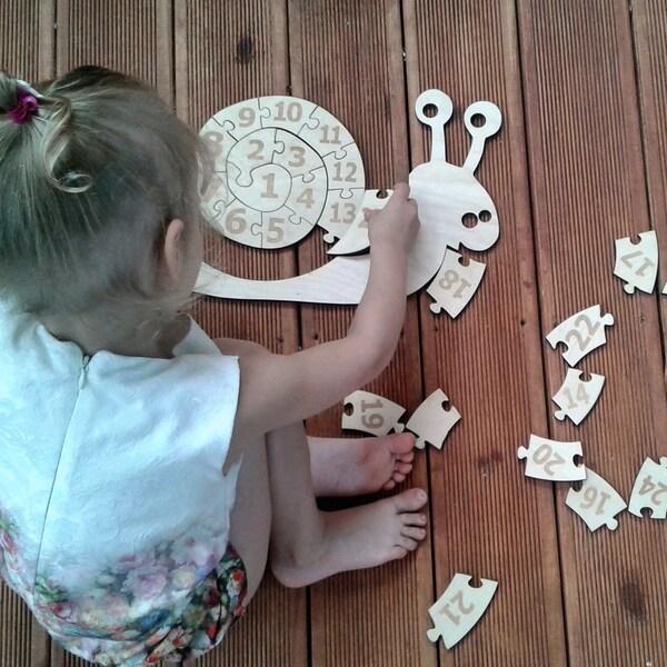 Jigsaw Number Puzzle Child - Etsy