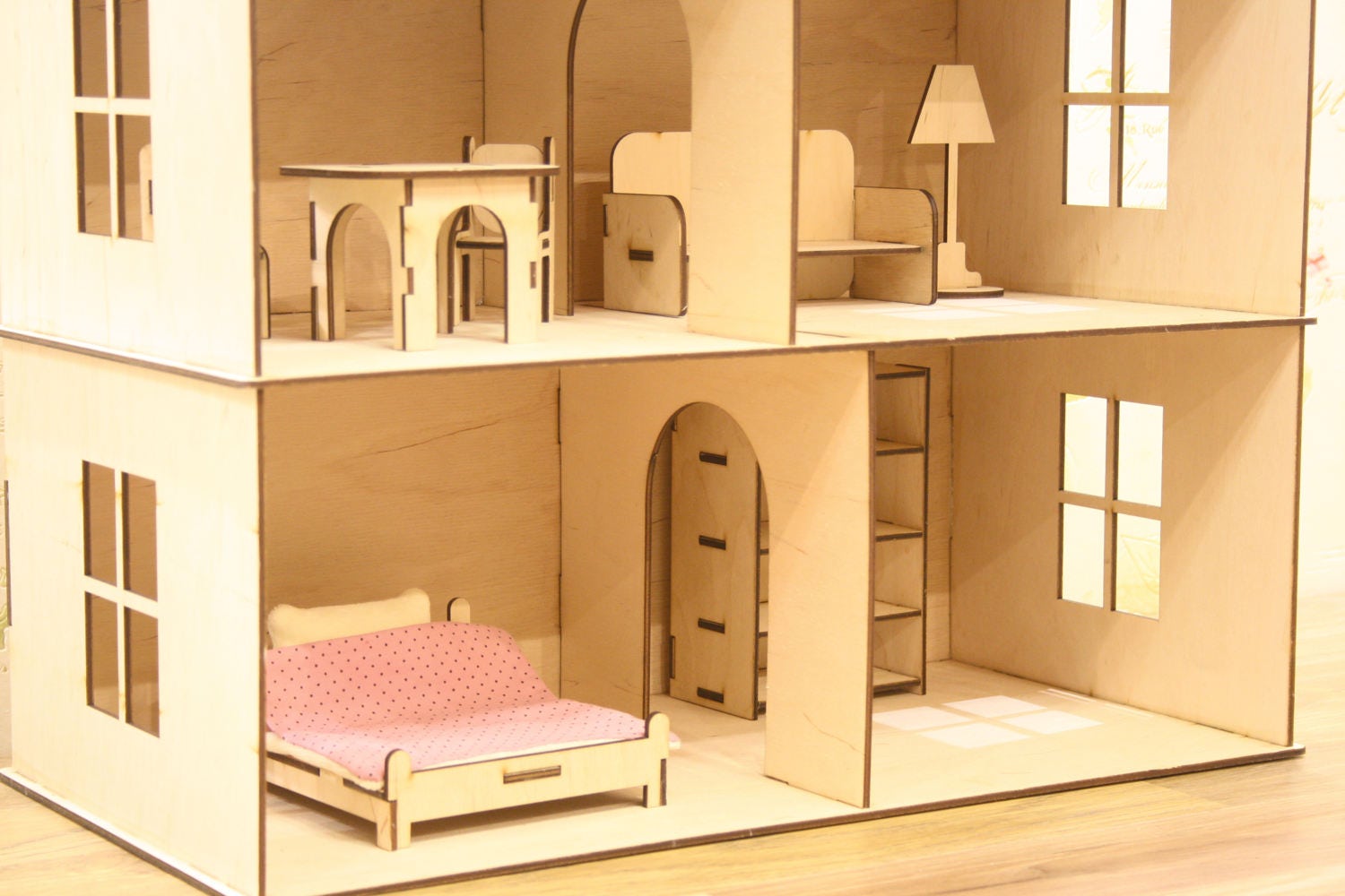 Maison de poupée en bois Maison de poupée miniature Maison - Etsy France