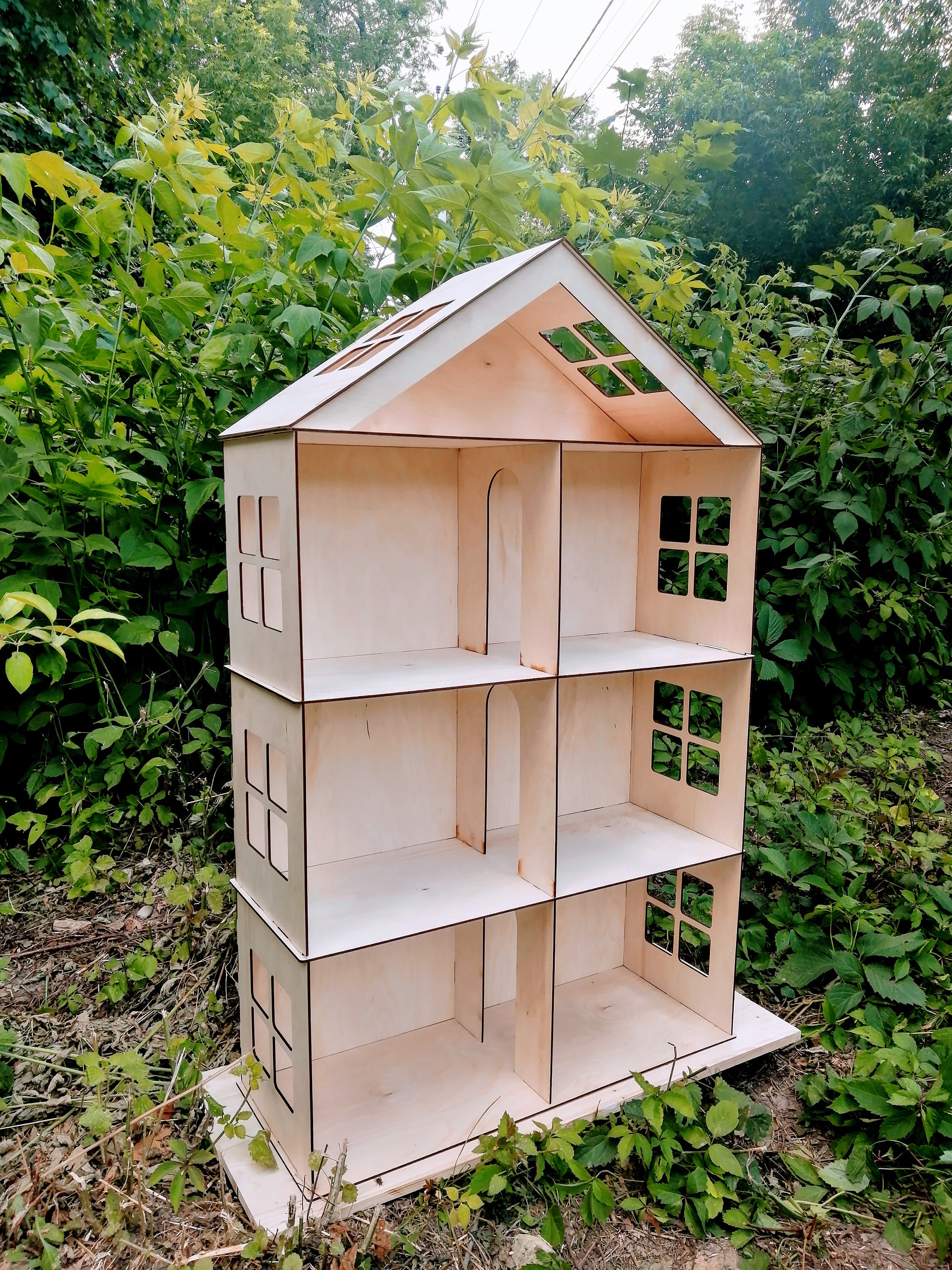 Wooden Dollhouse 1:6, Wooden Dollhouse, Dollhouse Miniature 4 Floors ...