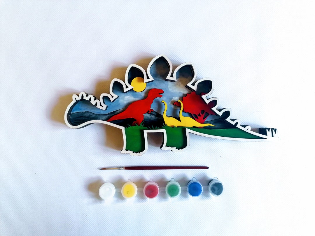 Paint Your Own, DIY 3d Coloring Kit, Dinosaur Toy, Wood Kids Toy ...