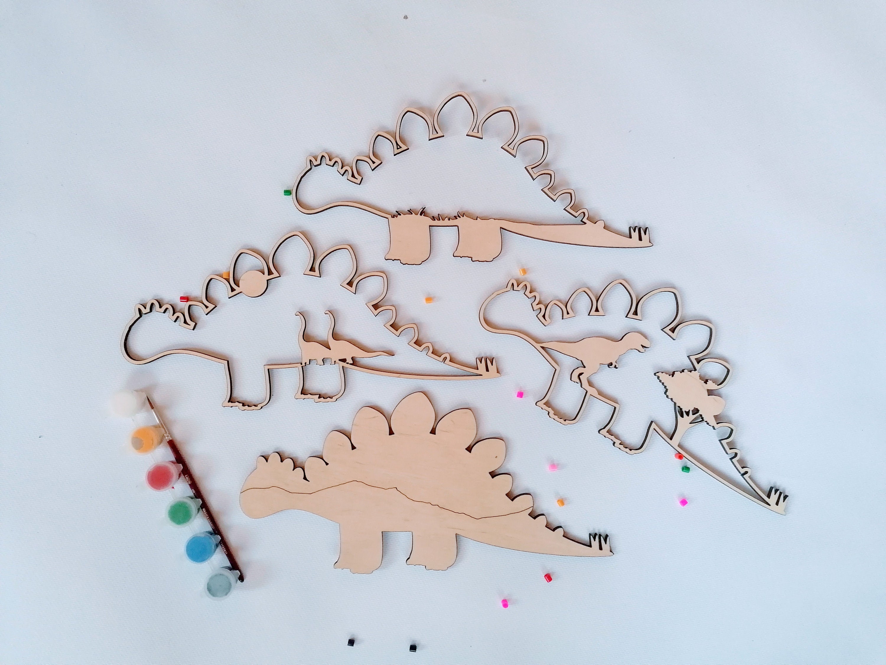 Paint Your Own DIY 3d Coloring Kit Dinosaur Toy Wood Kids - Etsy