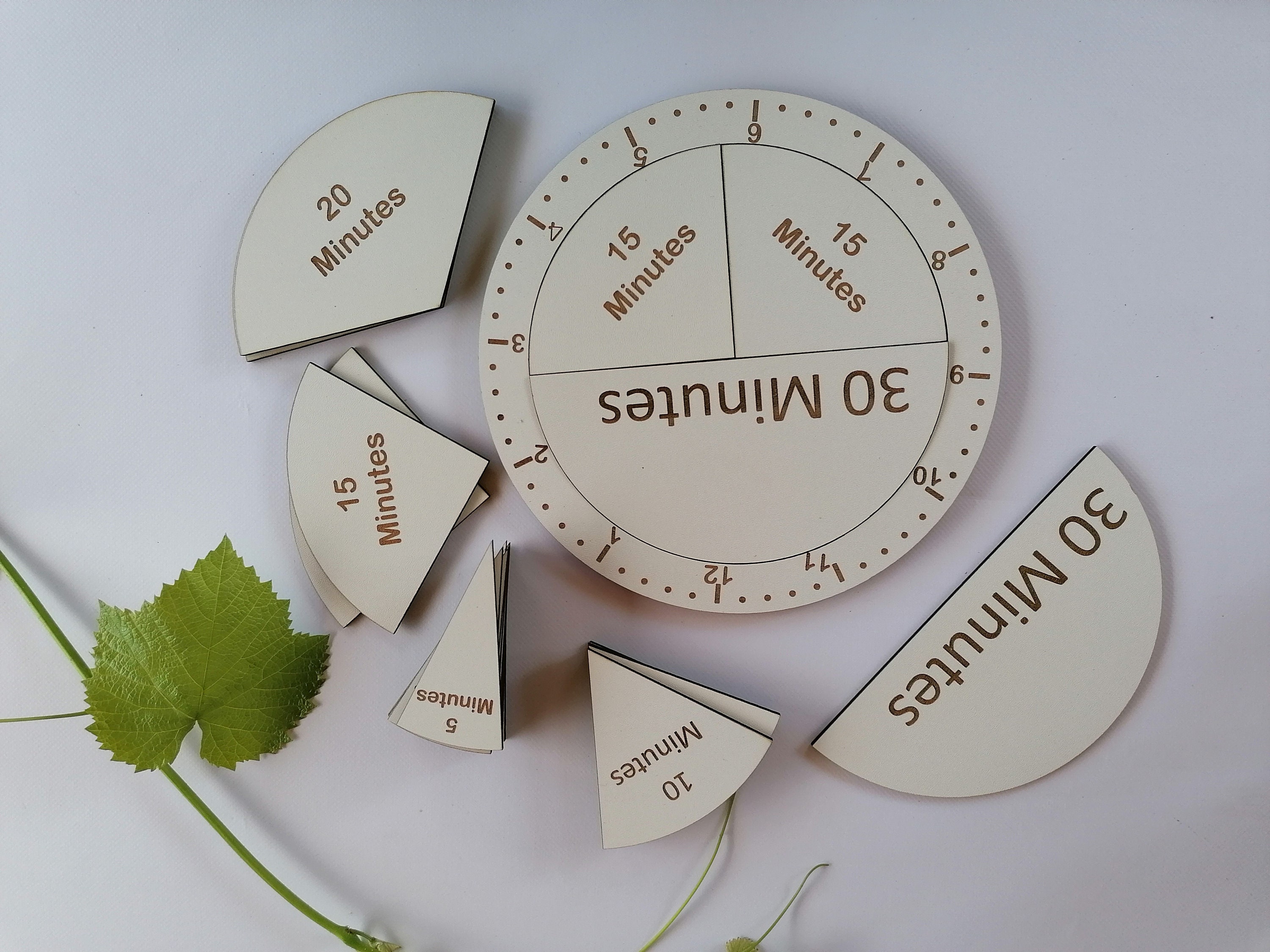 Montessori Time Fraction Learning Kit Fraction of Time - Etsy