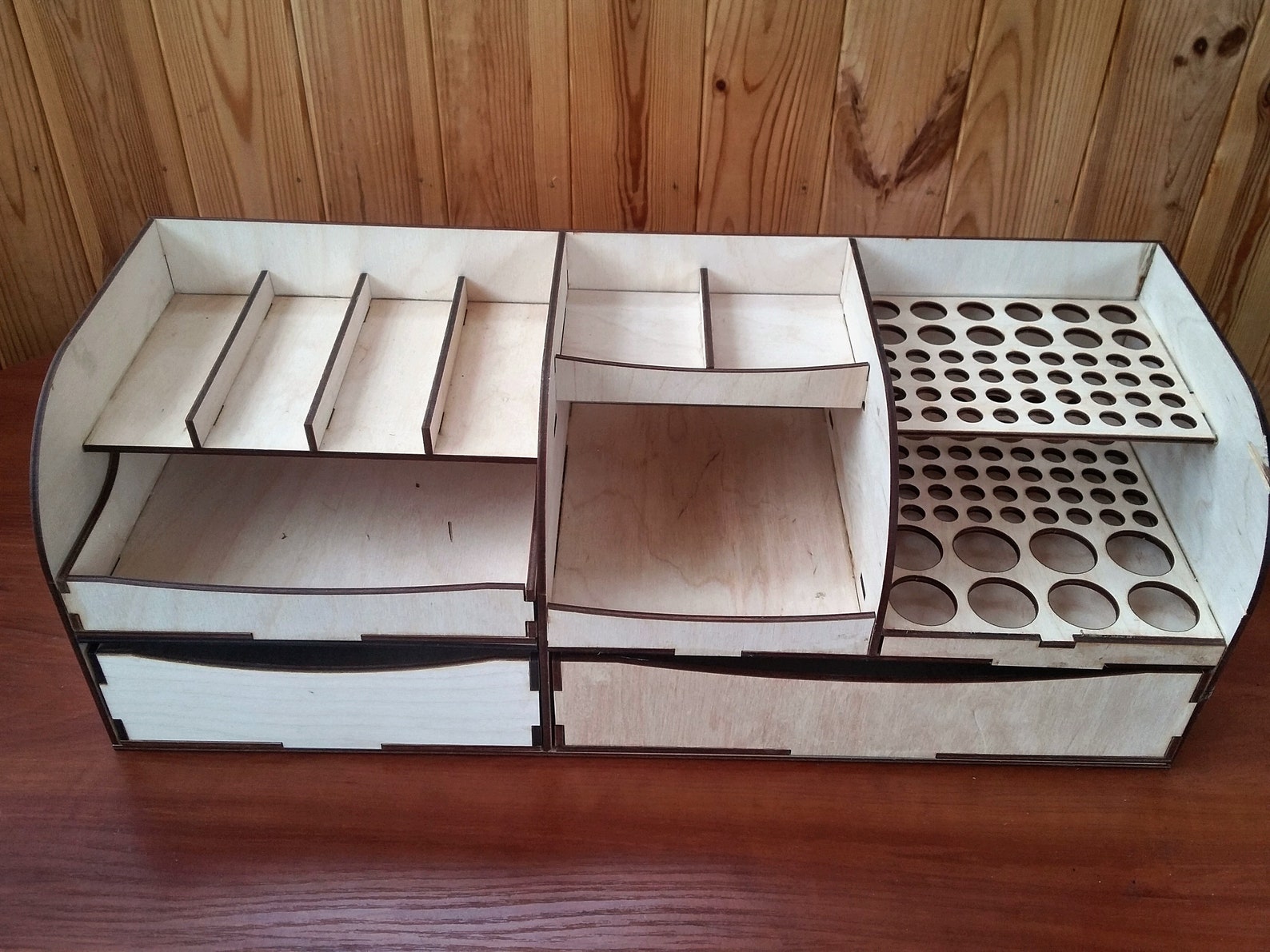 Desk Organizer Tool Holder Pen Holder Wood Makeup Organizer - Etsy