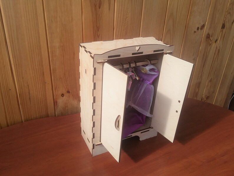 Doll Clothes Wardrobe Bedroom Closet With Hangers Toy - Etsy