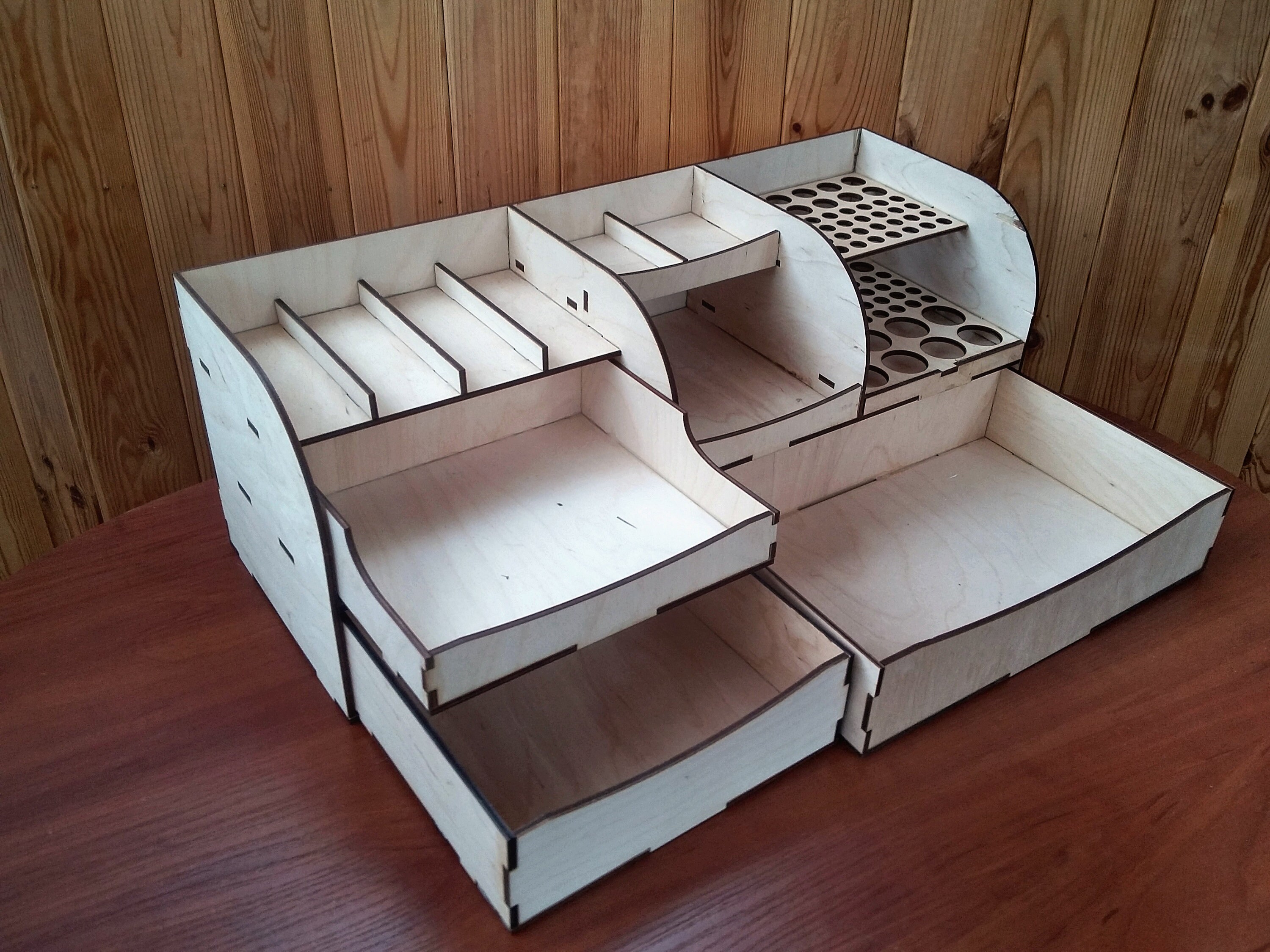 Desk Organizer Tool Holder Pen Holder Wood Makeup Organizer - Etsy