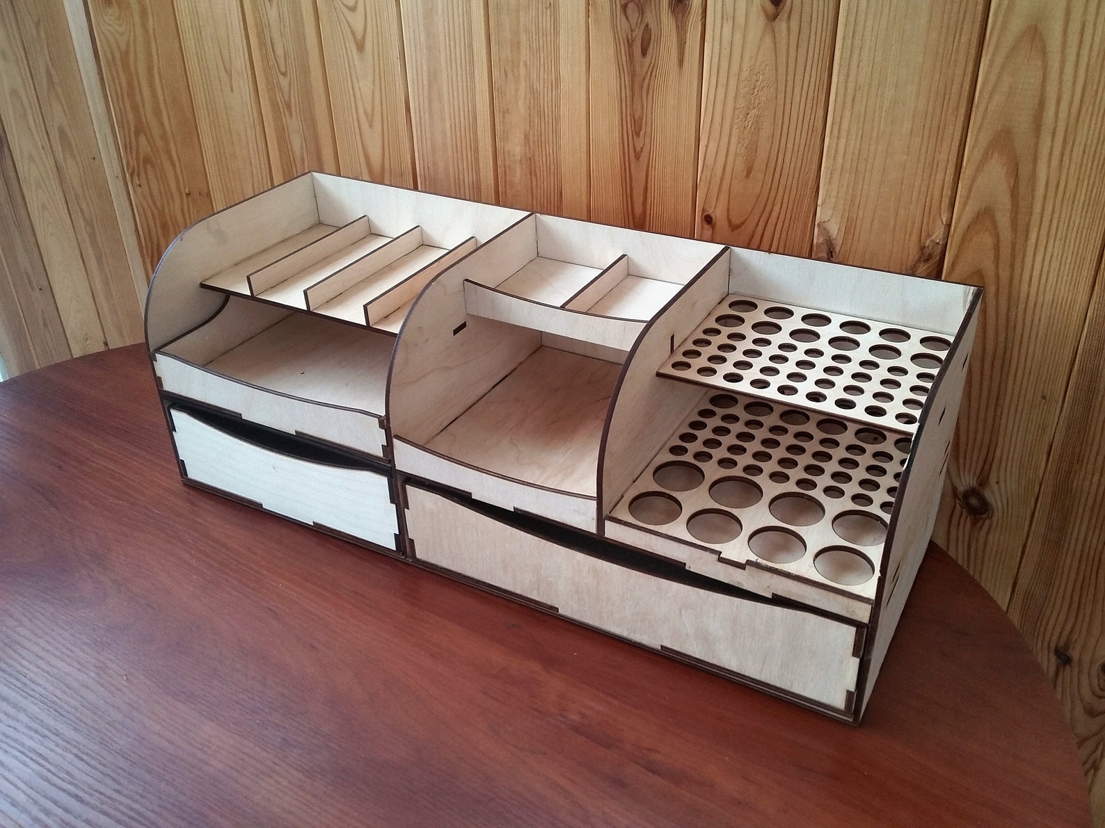 Desk Organizer Tool Holder Pen Holder Wood Makeup Organizer - Etsy