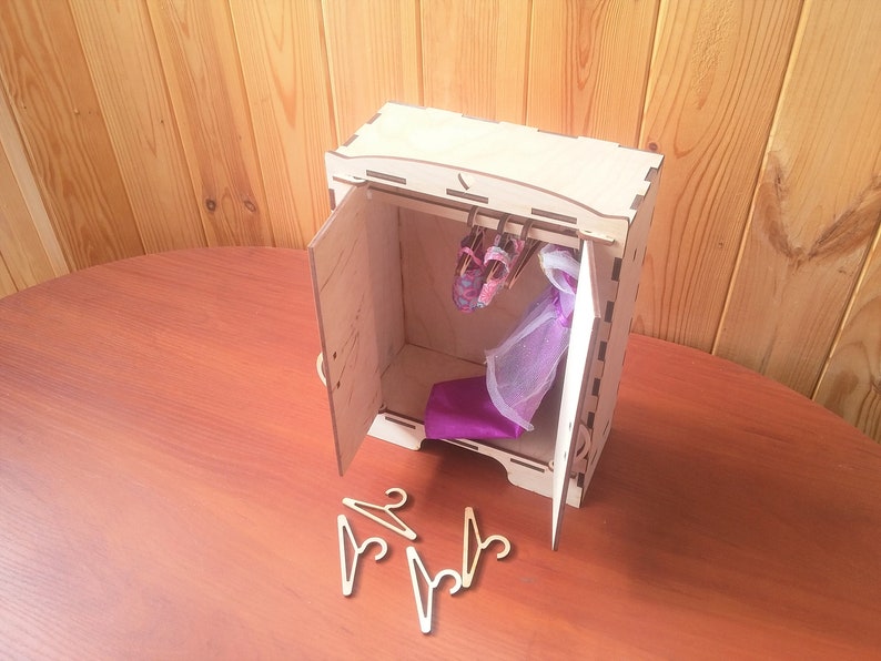 Doll Clothes Wardrobe Bedroom Closet With Hangers Toy - Etsy
