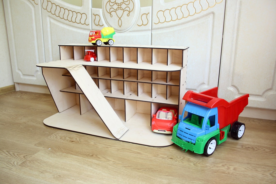 Car Shelf Wooden Car Garage Gift for Boy Big Car Shelf Toy - Etsy