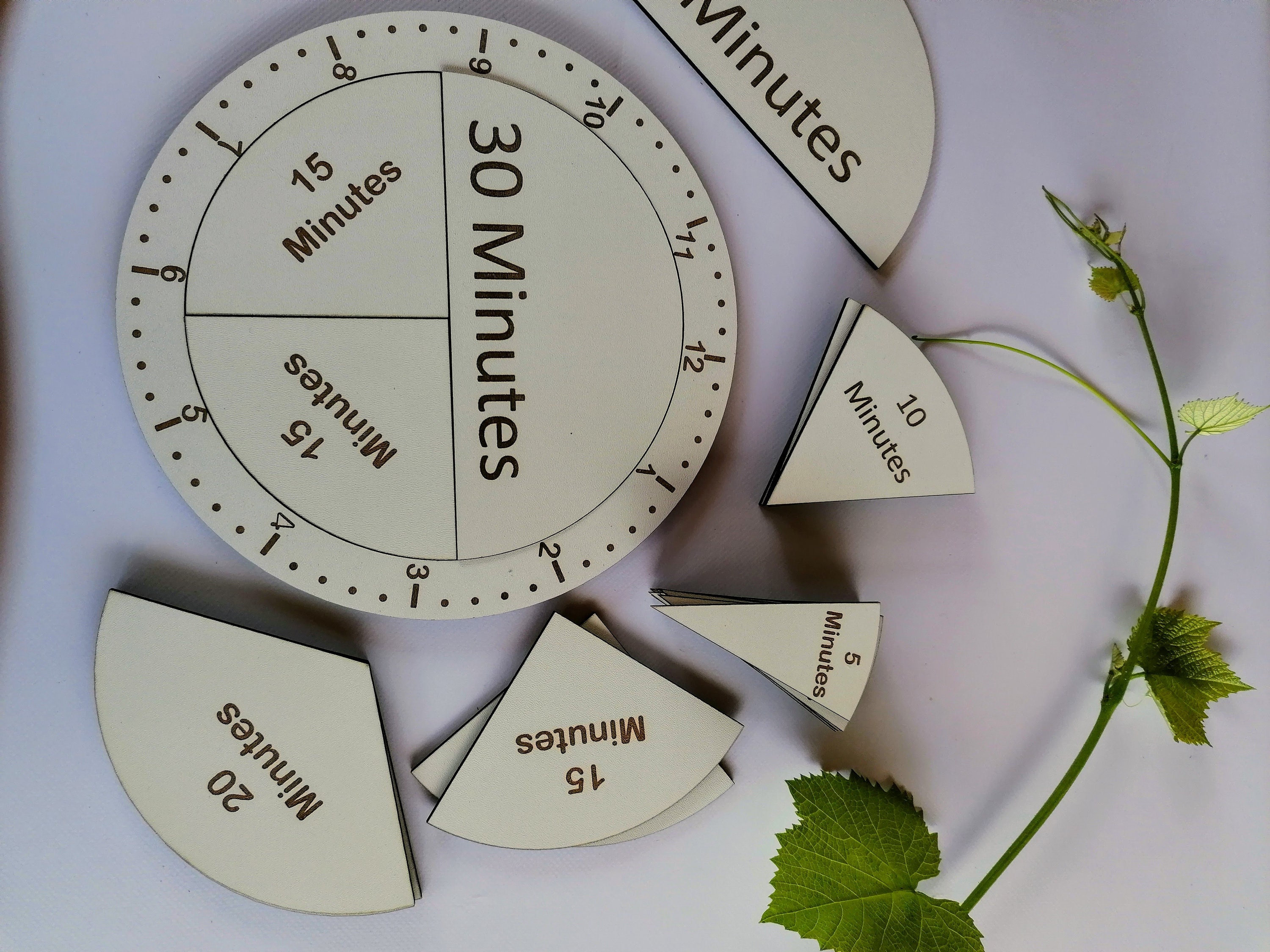 Montessori Time Fraction Learning Kit Fraction of Time - Etsy