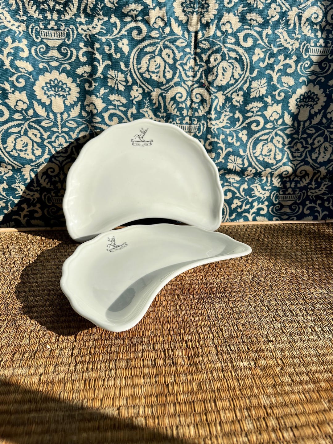 A Pair of Antique Half Moon Shaped Creamy White Side Plates - Etsy