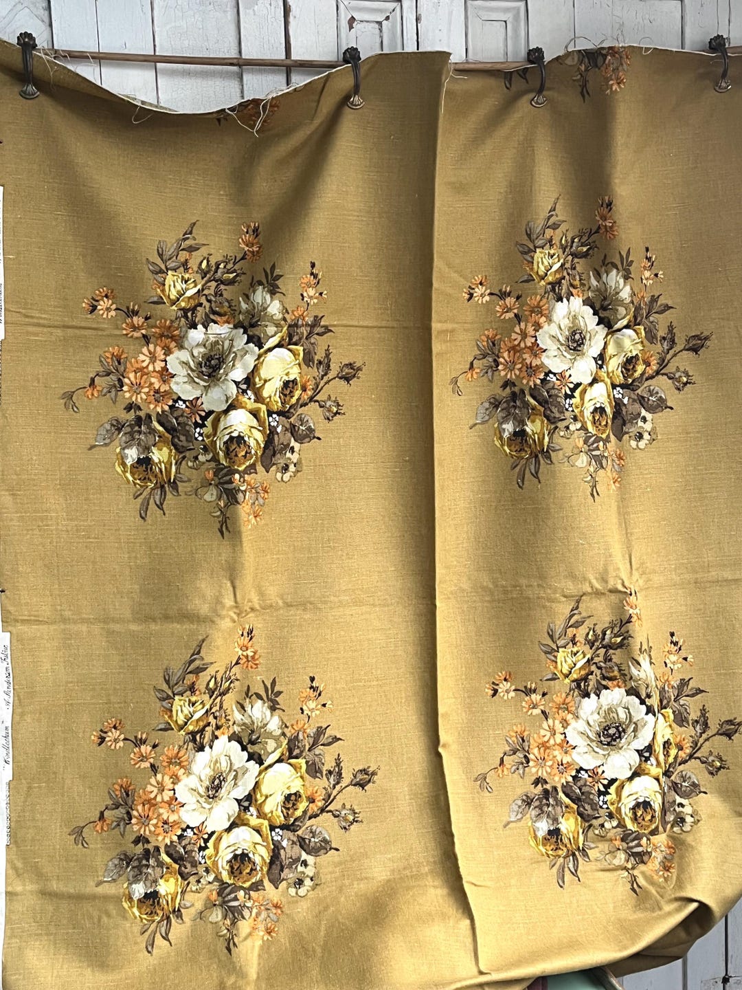 Vintage Sanderson Linen Union Fabric: Windlesham Floral Pattern - Etsy