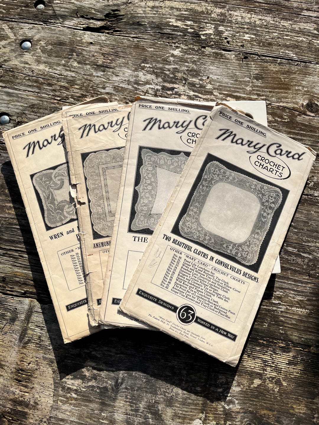 Rare Original Mary Card Crochet Pattern the Pansy & Bees Teacloth ...