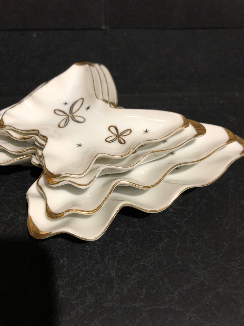 Butterfly Shaped Dish Set Atomic Pattern Marked Japan - Etsy