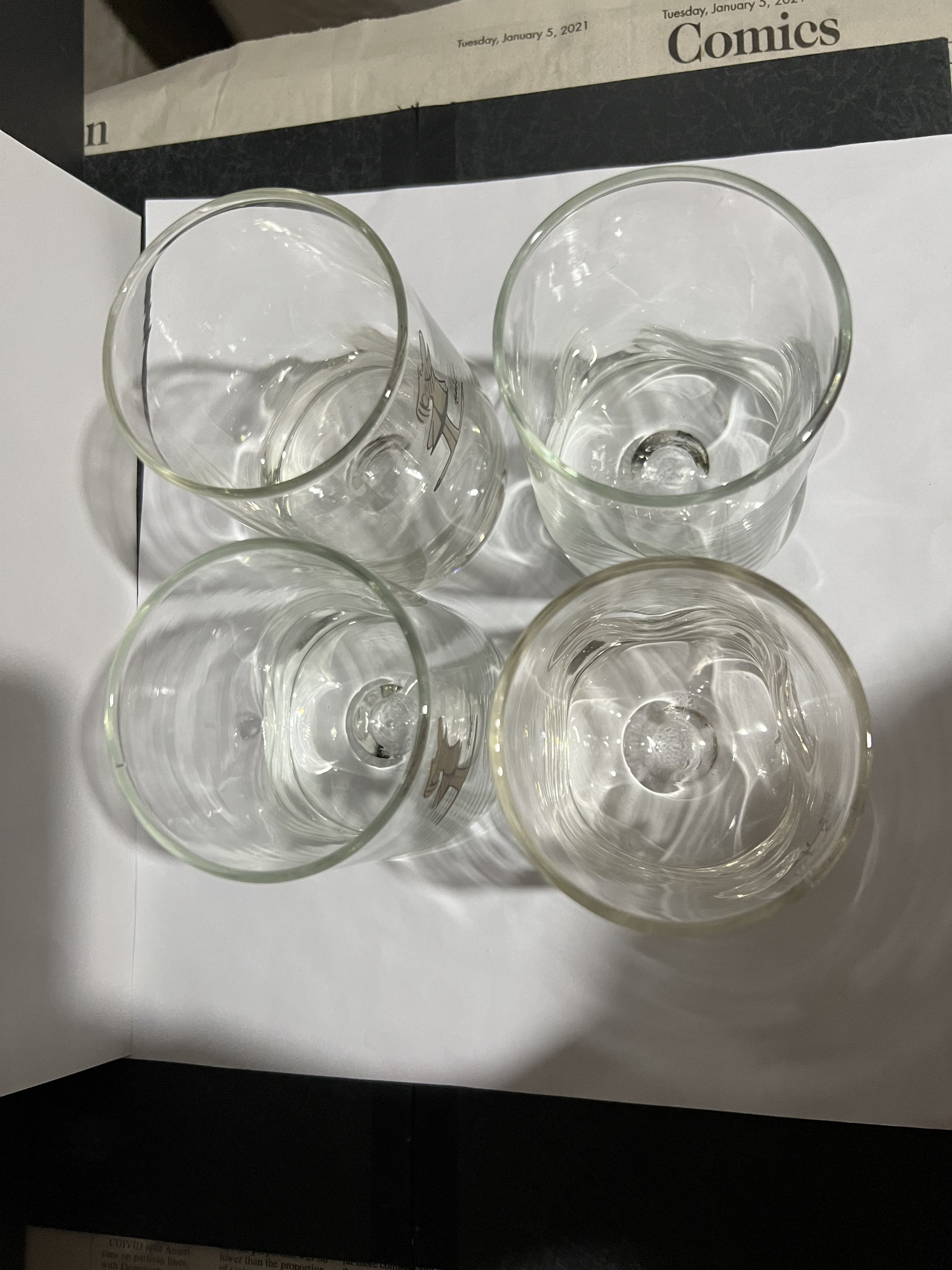 Set of 4 BC Comic Caveman Glasses 14oz Pinched Base Heavy - Etsy