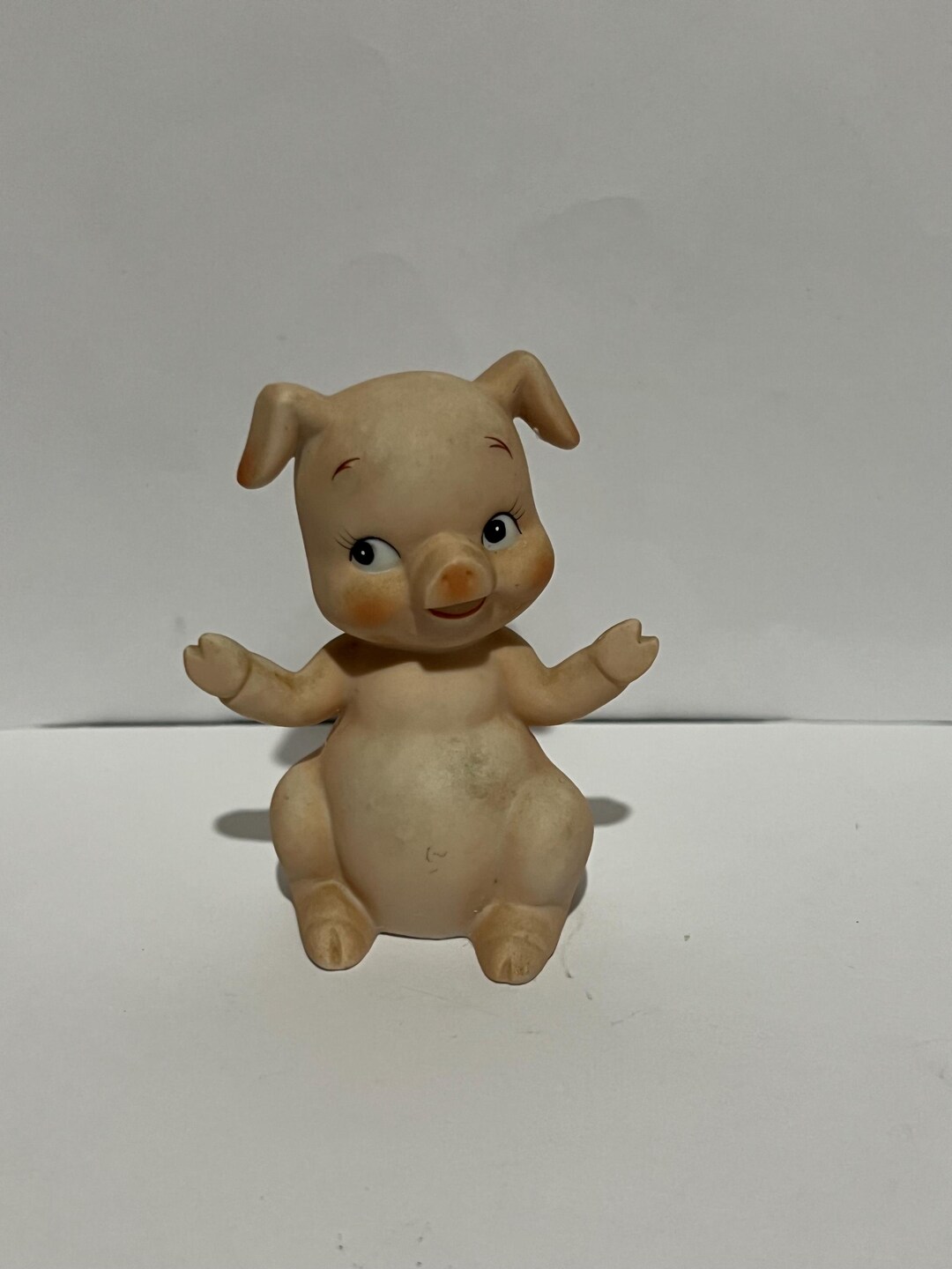 Pig Figurine Open Arms Side Eye by Lefton 02529 (dirty) - Etsy