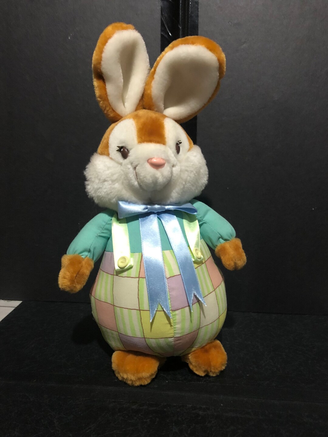 Bloomer Bunny Plush Blue Ribbon Bow by American Greetings 1989 - Etsy