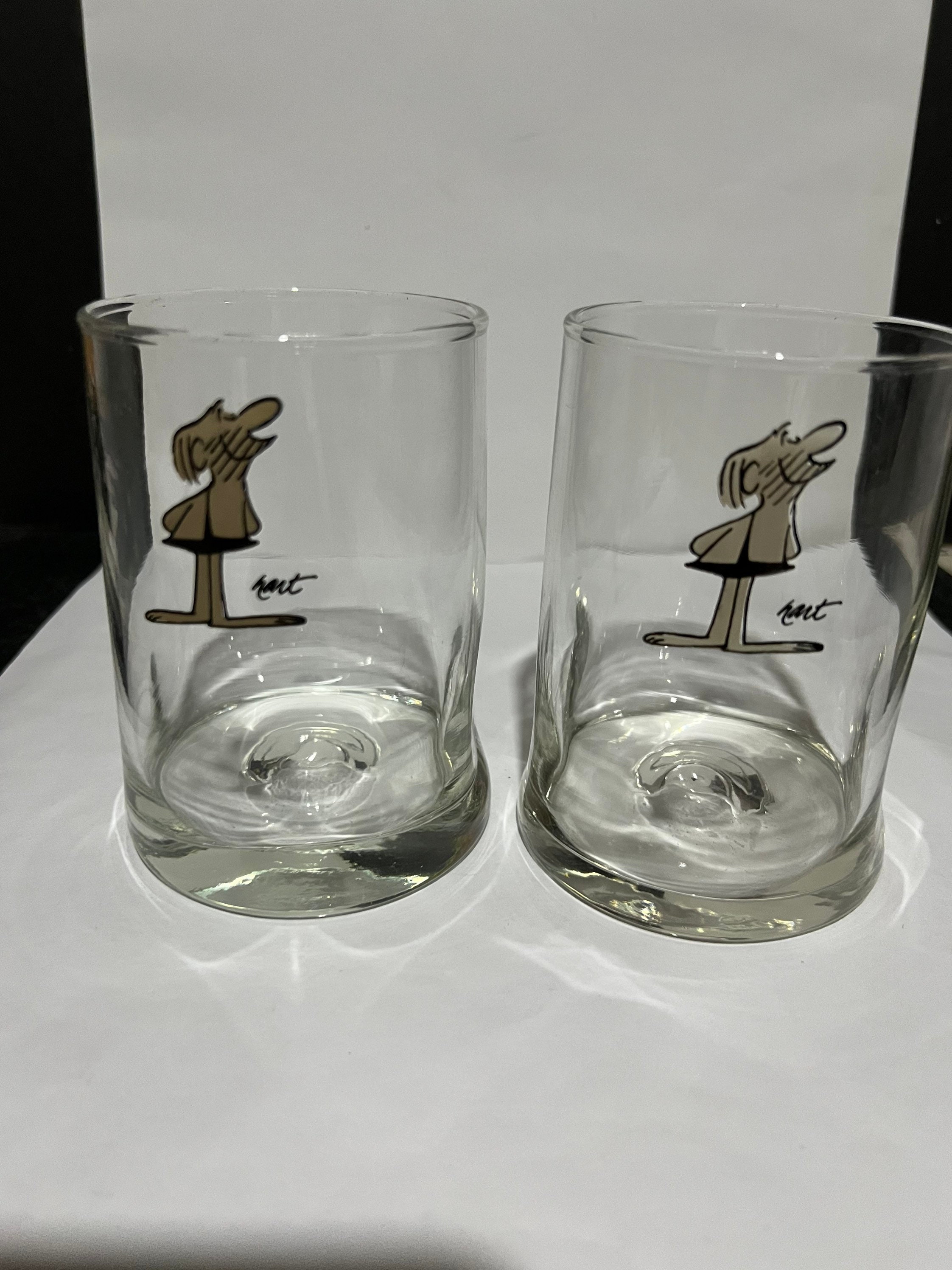 Set of 4 BC Comic Caveman Glasses 14oz Pinched Base Heavy - Etsy