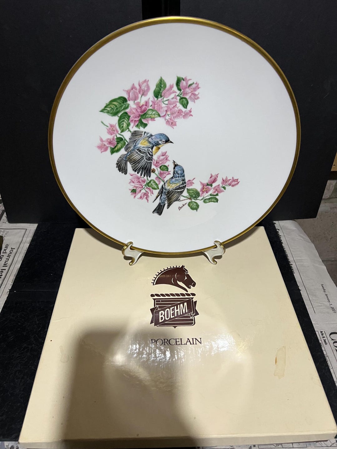 Boehm Plate Woodland Birds of America Parula Warbler Bone China England ...