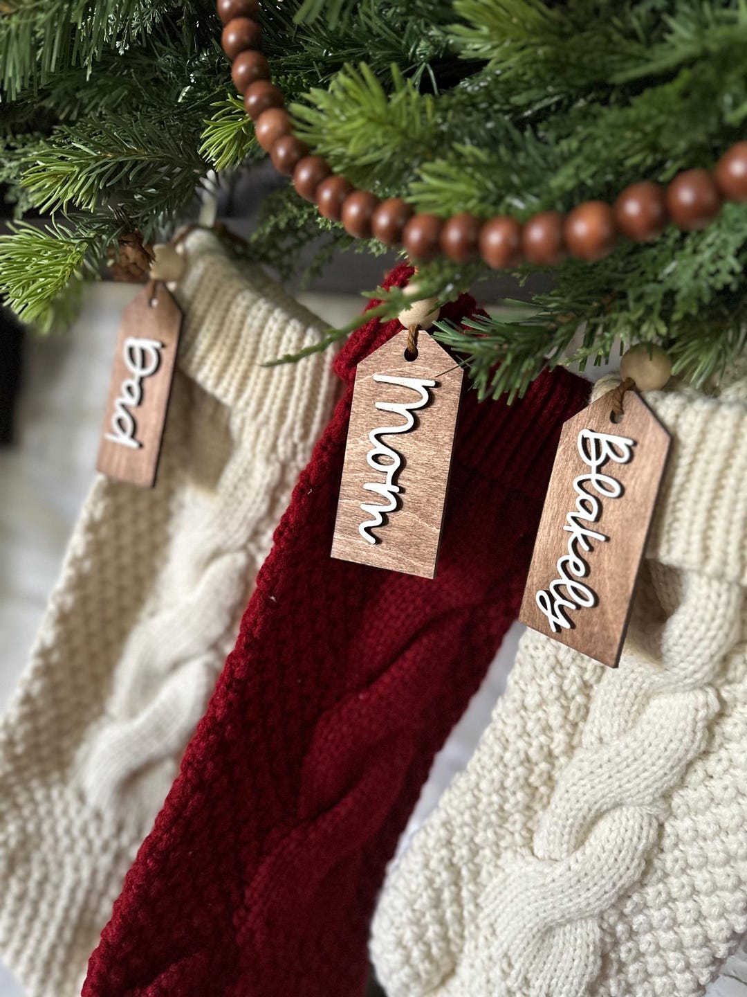 Custom Stocking Tags - Christmas - Decor - Personalized Tags - Etsy