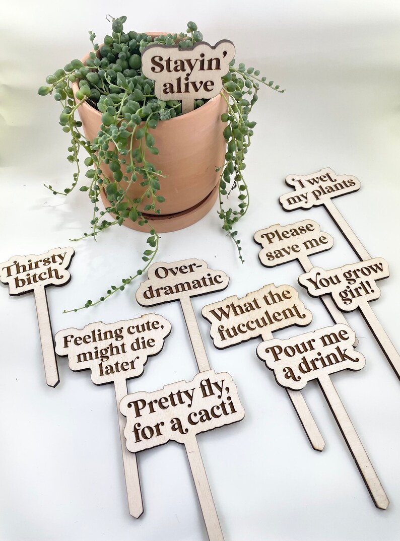 Funny Plant Stakes - Personalized Gifts - Etsy