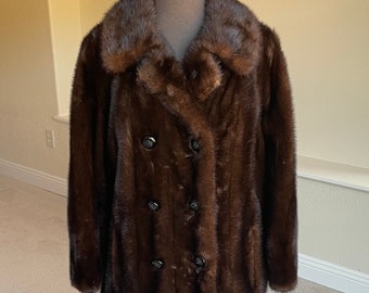 Vintage Long Dark Brown Mink Fur Coat - Etsy