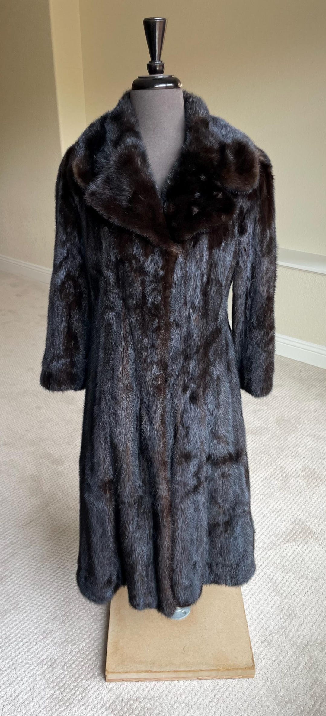 Vintage Long Dark Brown Mink Fur Coat Princess - Etsy