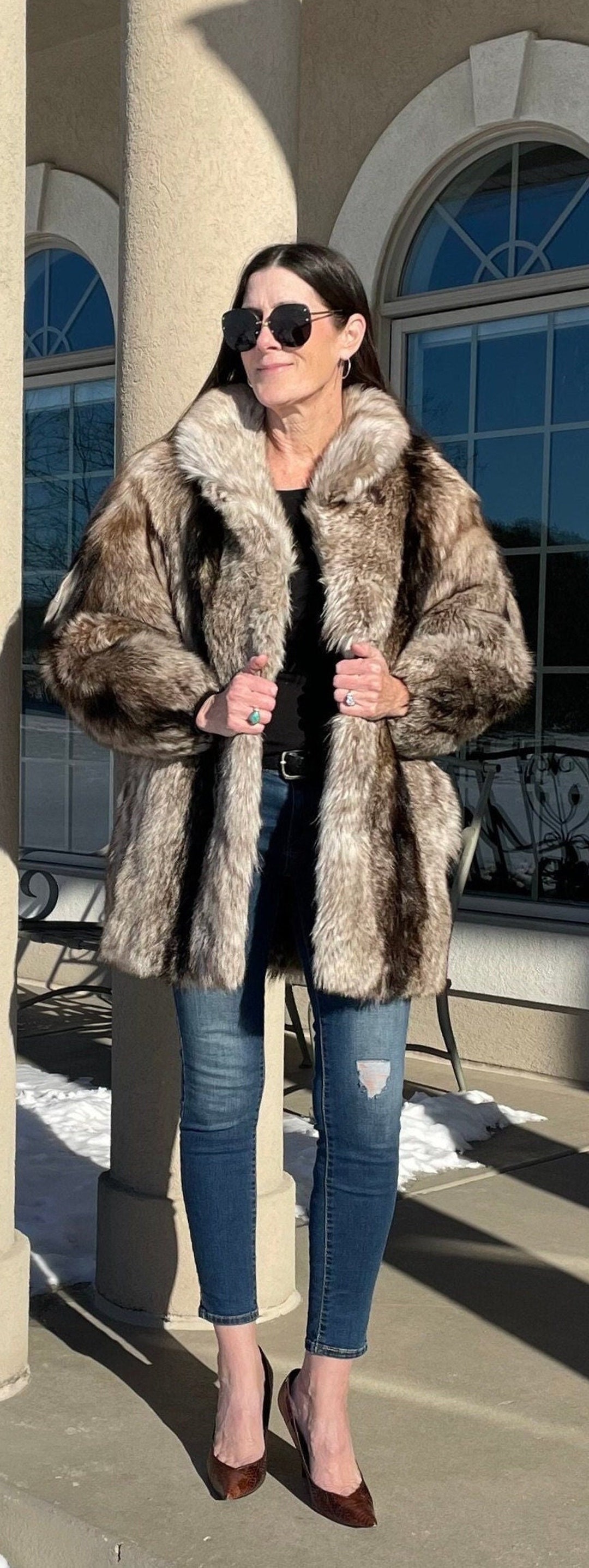 Vintage Gray Black Nanny Kidskin Goat Fur Jacket Coat 3/4 Length - Etsy