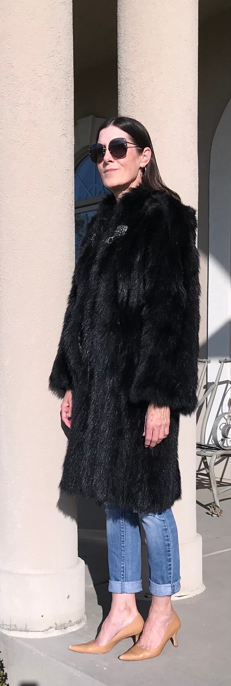Vintage Black Skunk Fur Coat Art Deco | Etsy