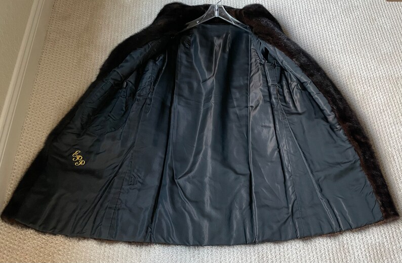 Vintage Long Dark Brown Mink Fur Coat Shawl Collar - Etsy