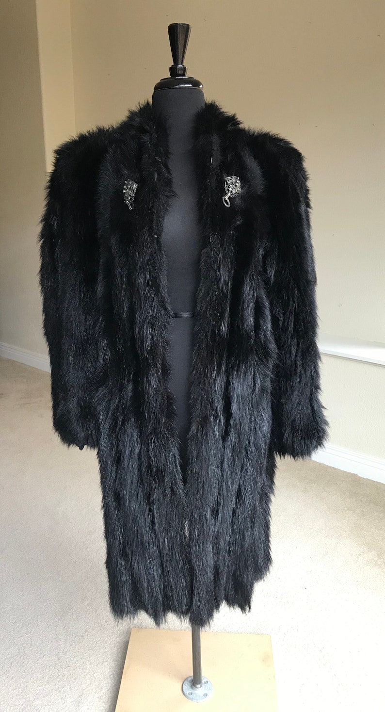 Vintage Black Skunk Fur Coat Art Deco - Etsy