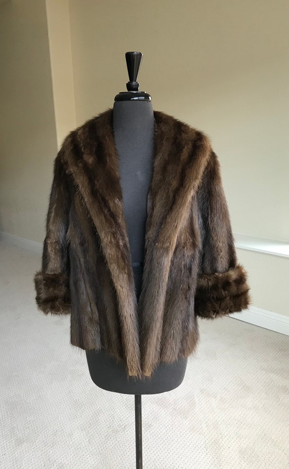 vintage brown muskrat fur - Gem
